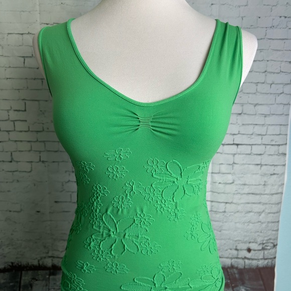 MCM | Tops | Mcm Green Floral Tank Top | Poshmark